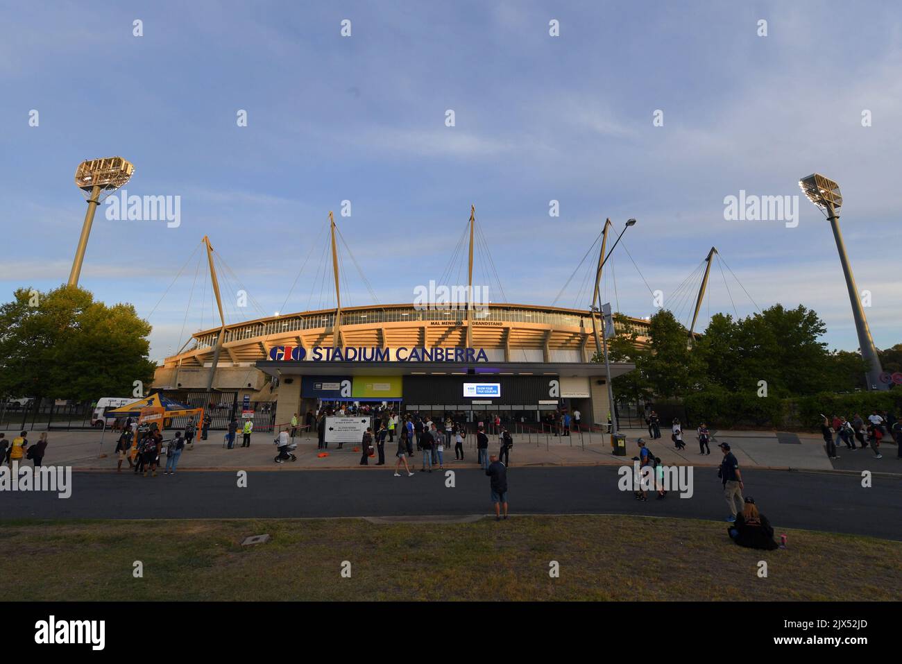 Overview of GIO Stadium ahead of the Round 3 Super Rugby match between ...