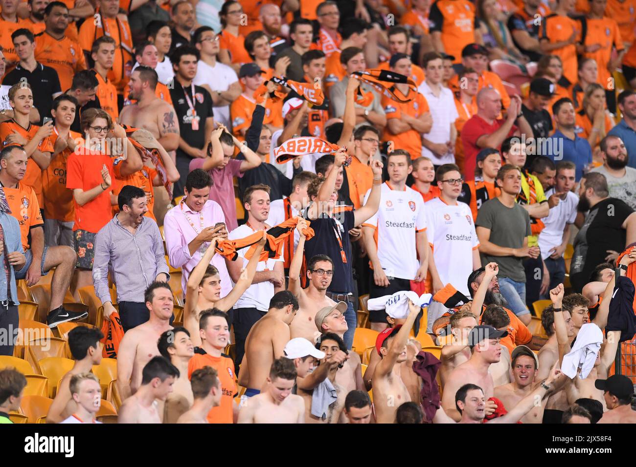 Brisbane Roar fans show their support during their round 24 A-League ...
