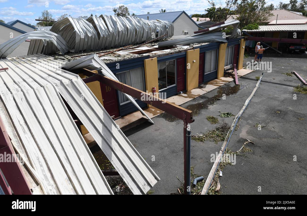 A damaged motel is seen in Proserpine, Thursday, March 30, 2017 ...