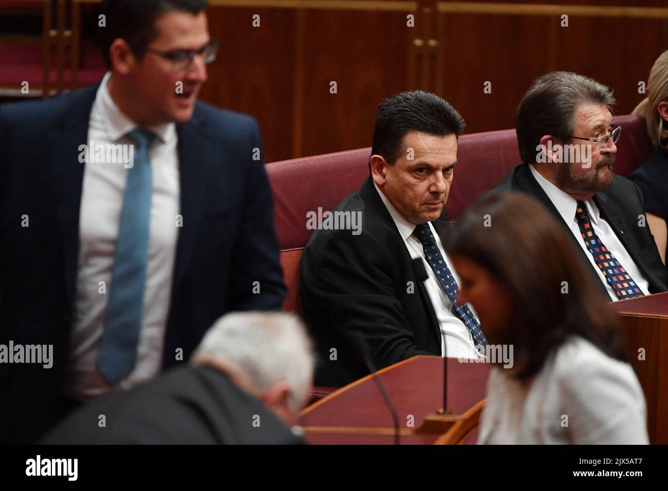 Nick Xenophon Team leader Senator Nick Xenophon during a debate on the ...