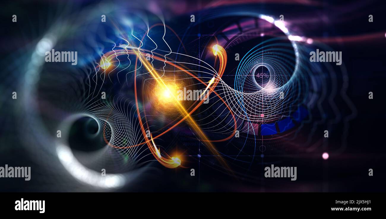 Nanotechnology, Molecule model image . Mixed media Stock Photo - Alamy