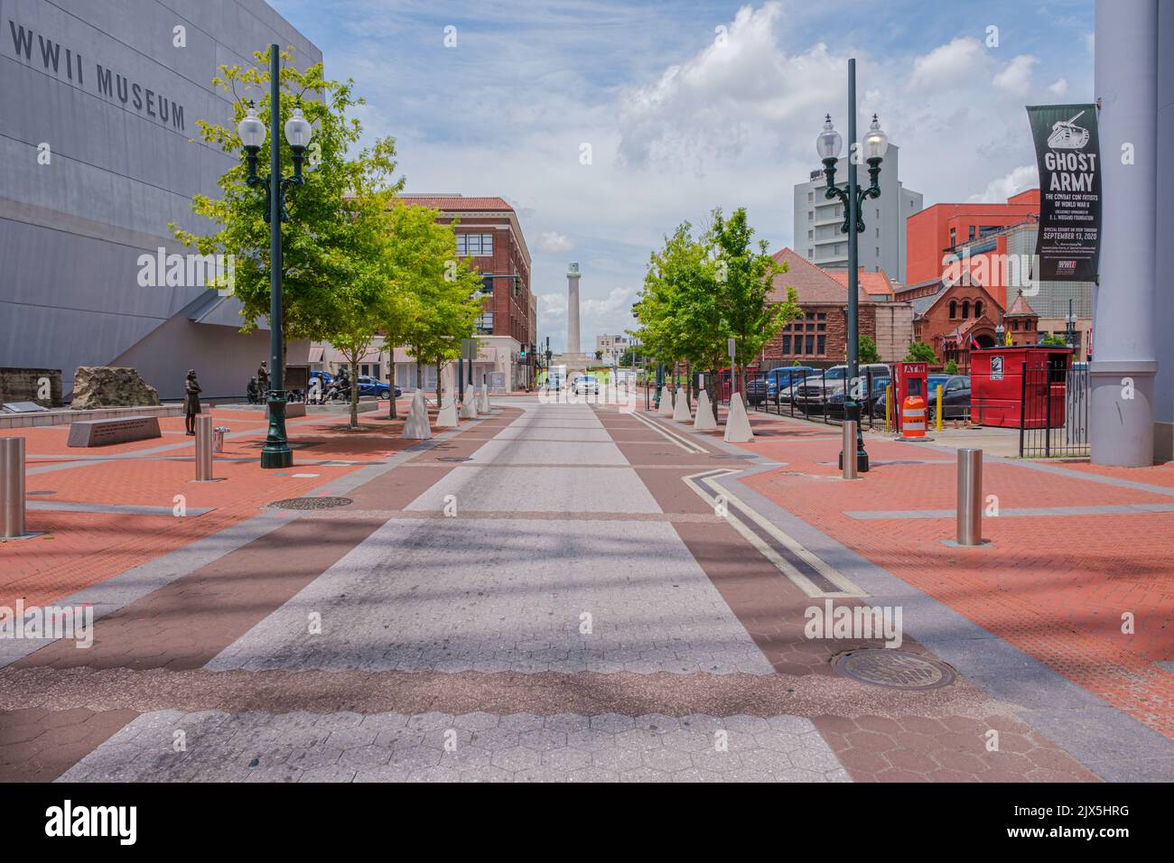 NEW ORLEANS, LA, USA - AUGUST 1, 2020: Cityscape on Andrew Higgins ...