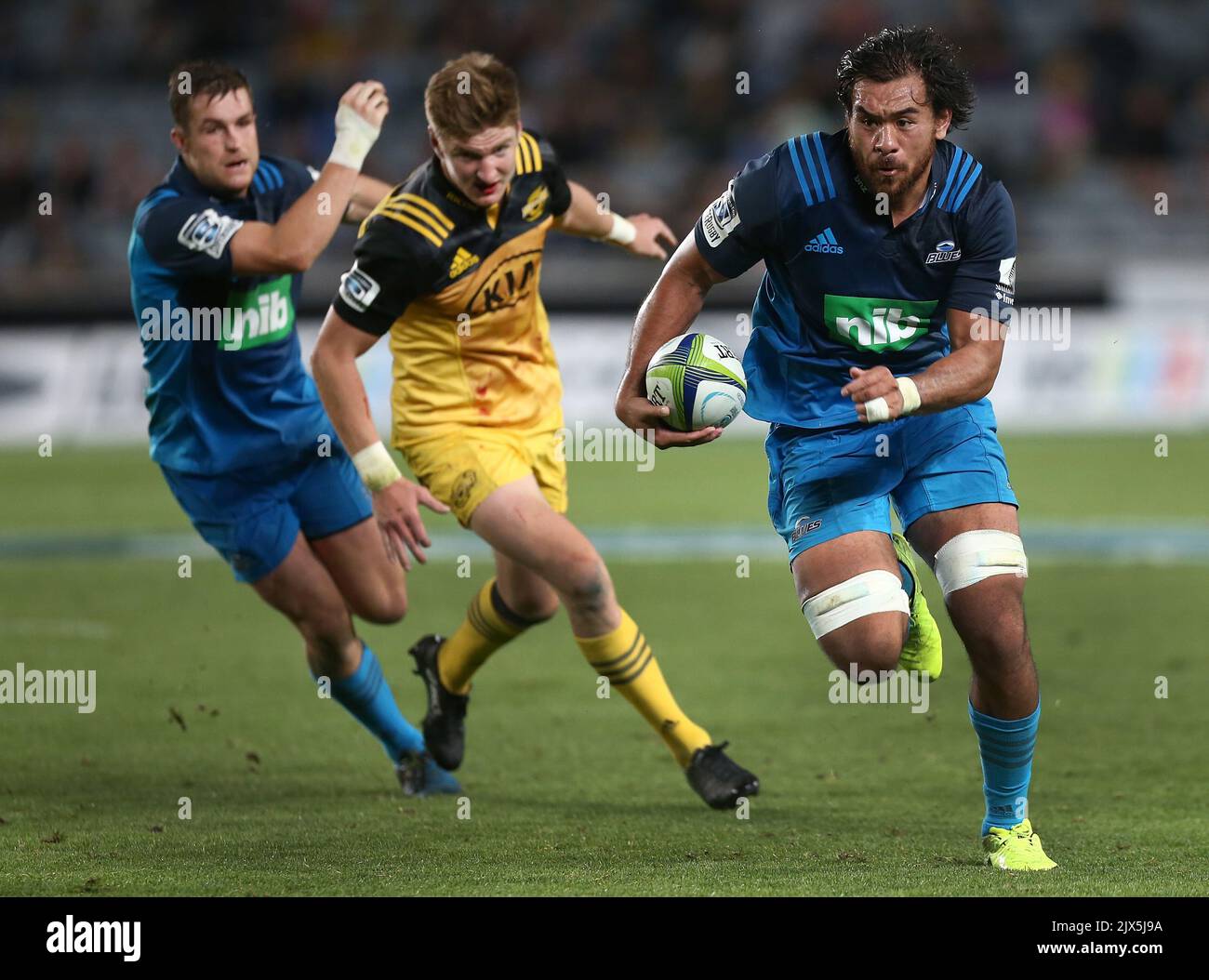 Steven Luatua of the Blues during the Round 8 Super Rugby match between ...