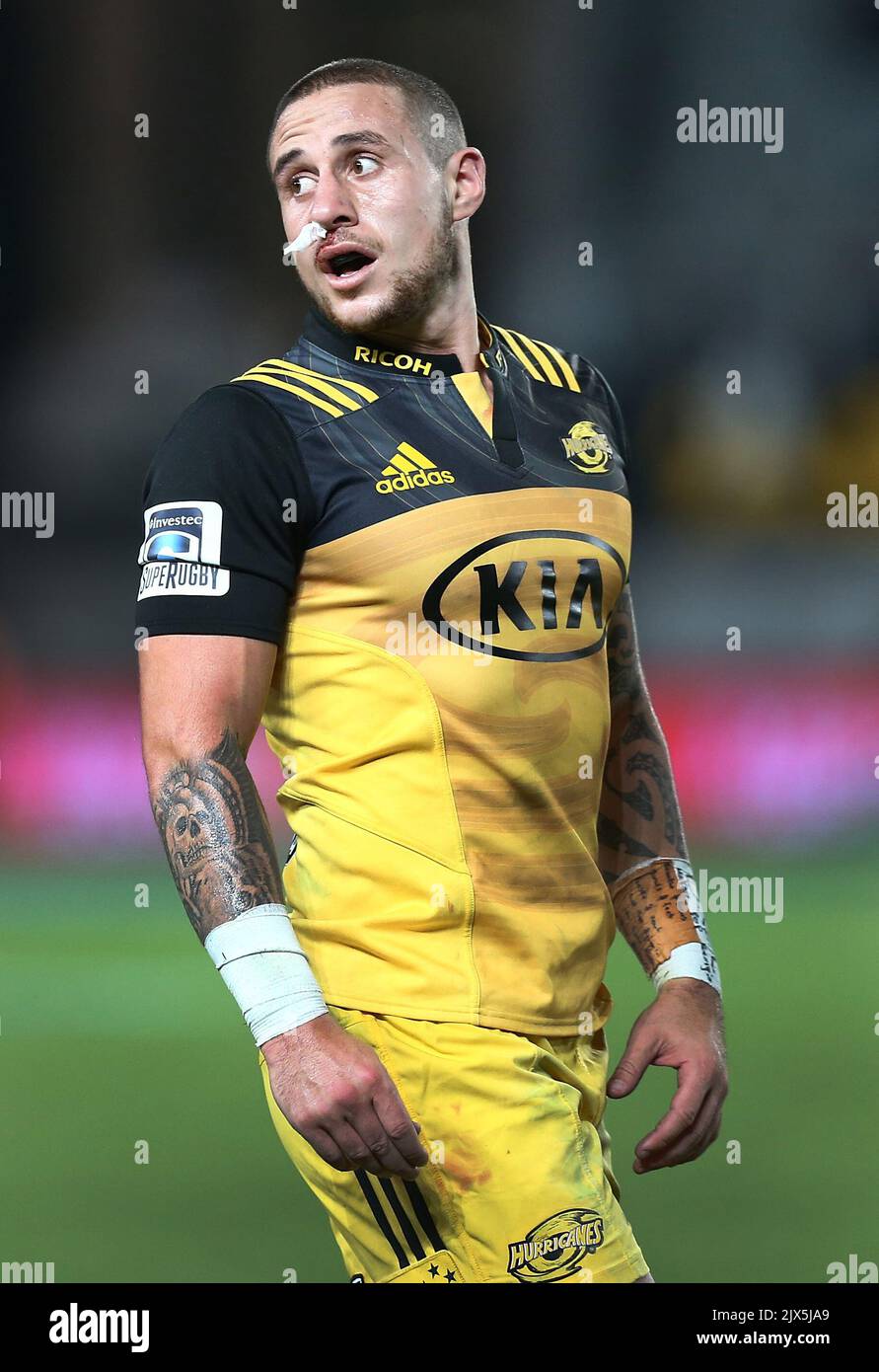 Captain TJ Perenara of the Hurricanes during the Round 8 Super Rugby ...