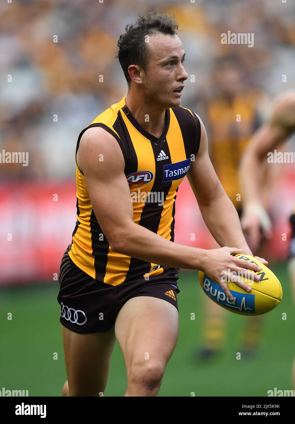 Billy Hartung of the Hawks is seen in action during the Round 4 AFL ...