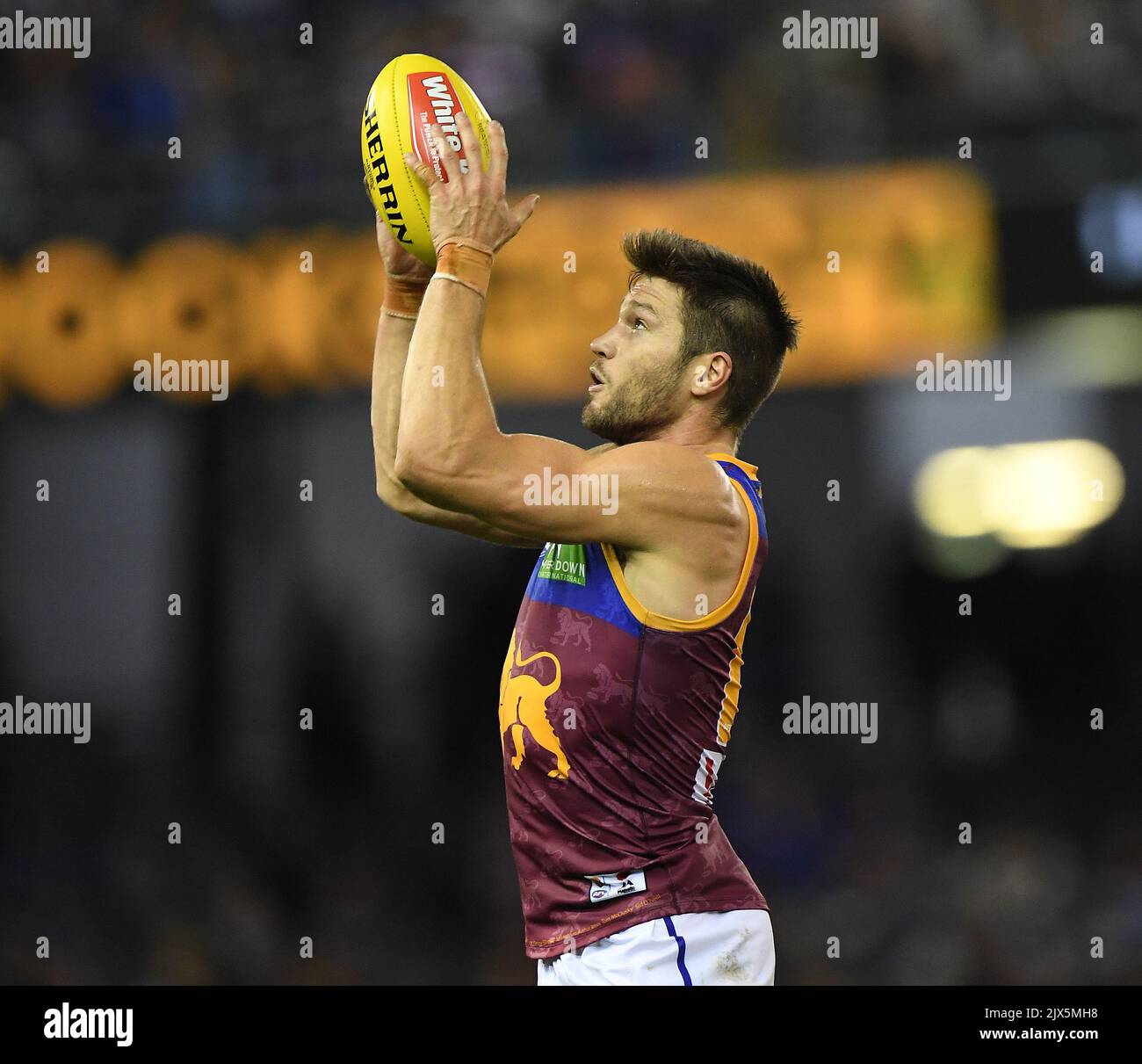 Stefan Martin of the Lions is seen in action during the round 5 AFL ...