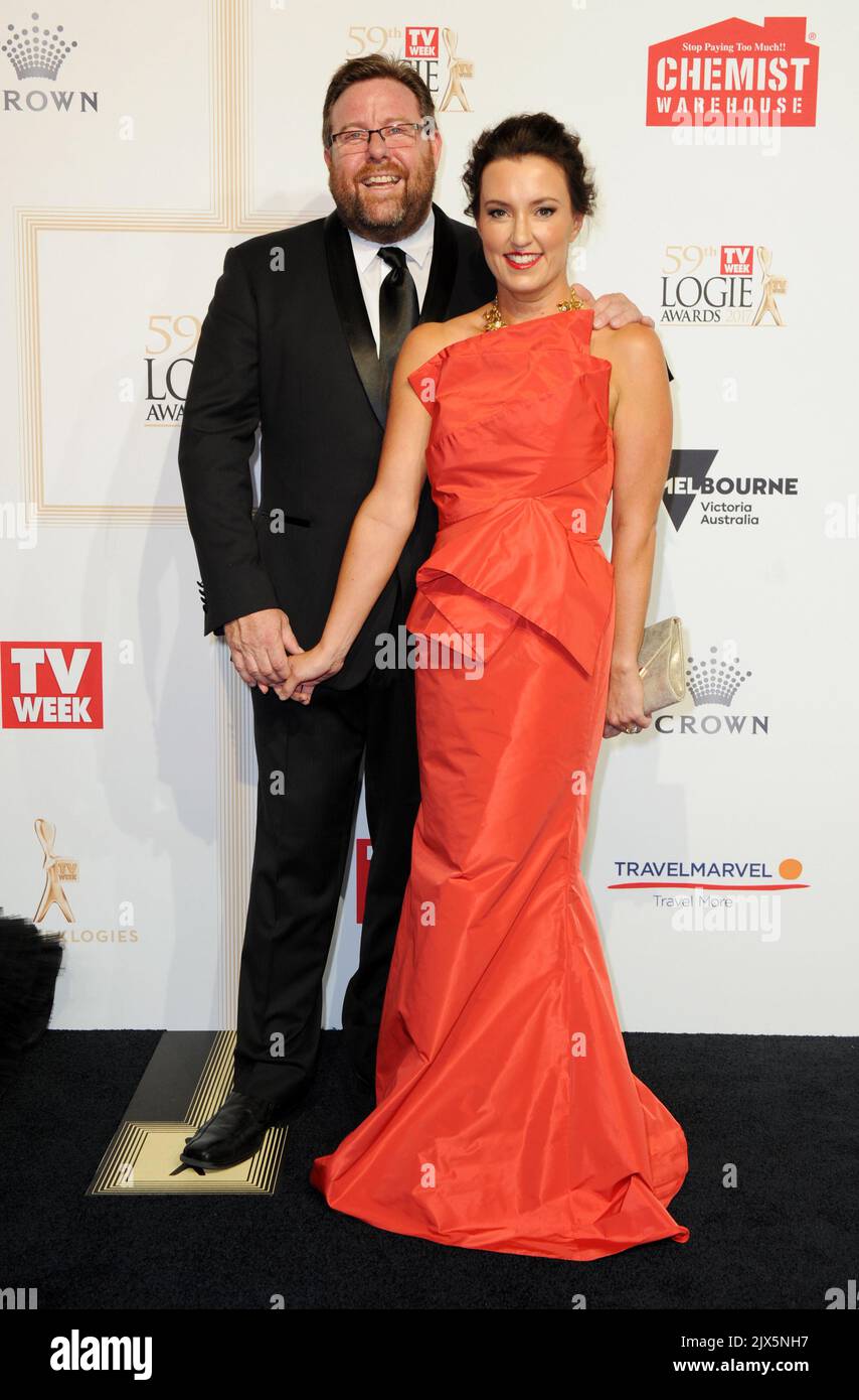 Shane Jacobson and Felicity Hunter arrive at the 2017 Logie Awards at ...