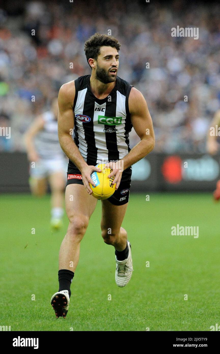Alex Fasolo of the Magpies in action, during the Round 6 AFL match ...