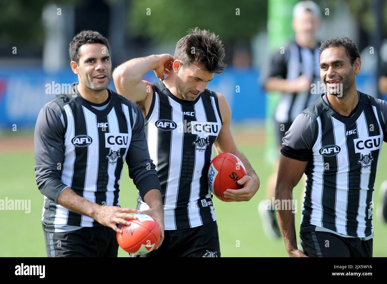 Daniel Wells (L), Levi Greenwood (C), and Travis Varcoe (R Stock Photo ...