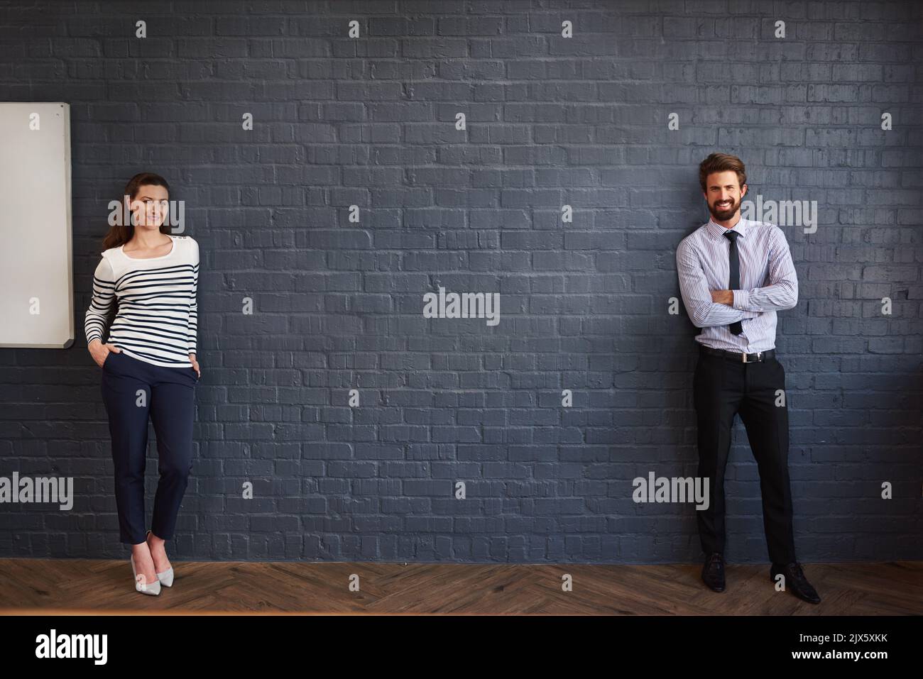 Were ready to present our ideas. Portrait of two young businesspeople ...