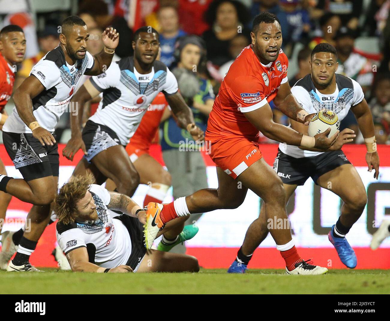 Tony Williams of Tonga in action during the Pacific Test match between ...