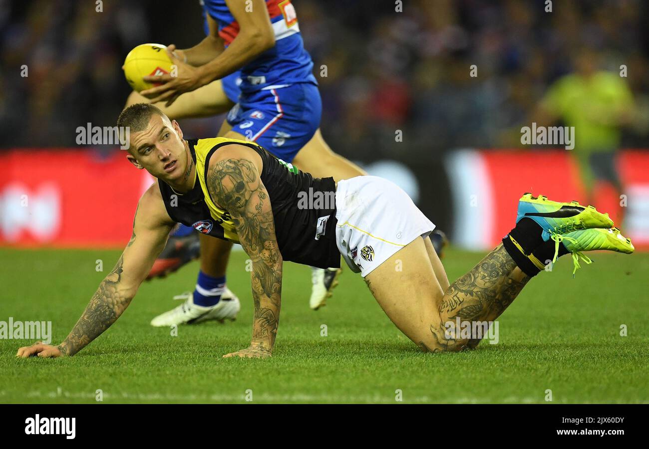 Dustin Martin of the Tigers is seen in action during the Round 7 AFL ...