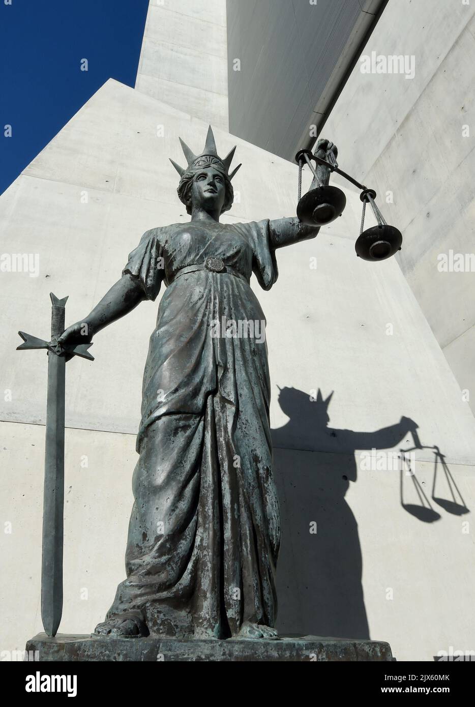 A statue of Themis, the Greek God of Justice stands outside the Supreme ...