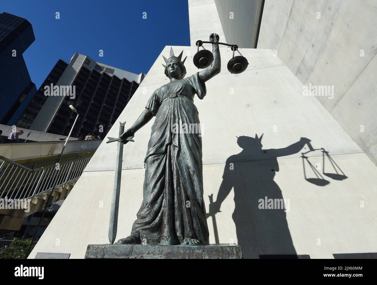 A statue of Themis, the Greek God of Justice stands outside the Supreme ...