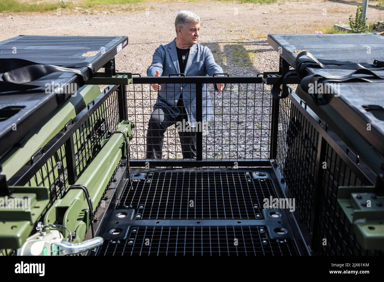 Fifth President of Ukraine Petro Poroshenko, presents the THeMIS ...