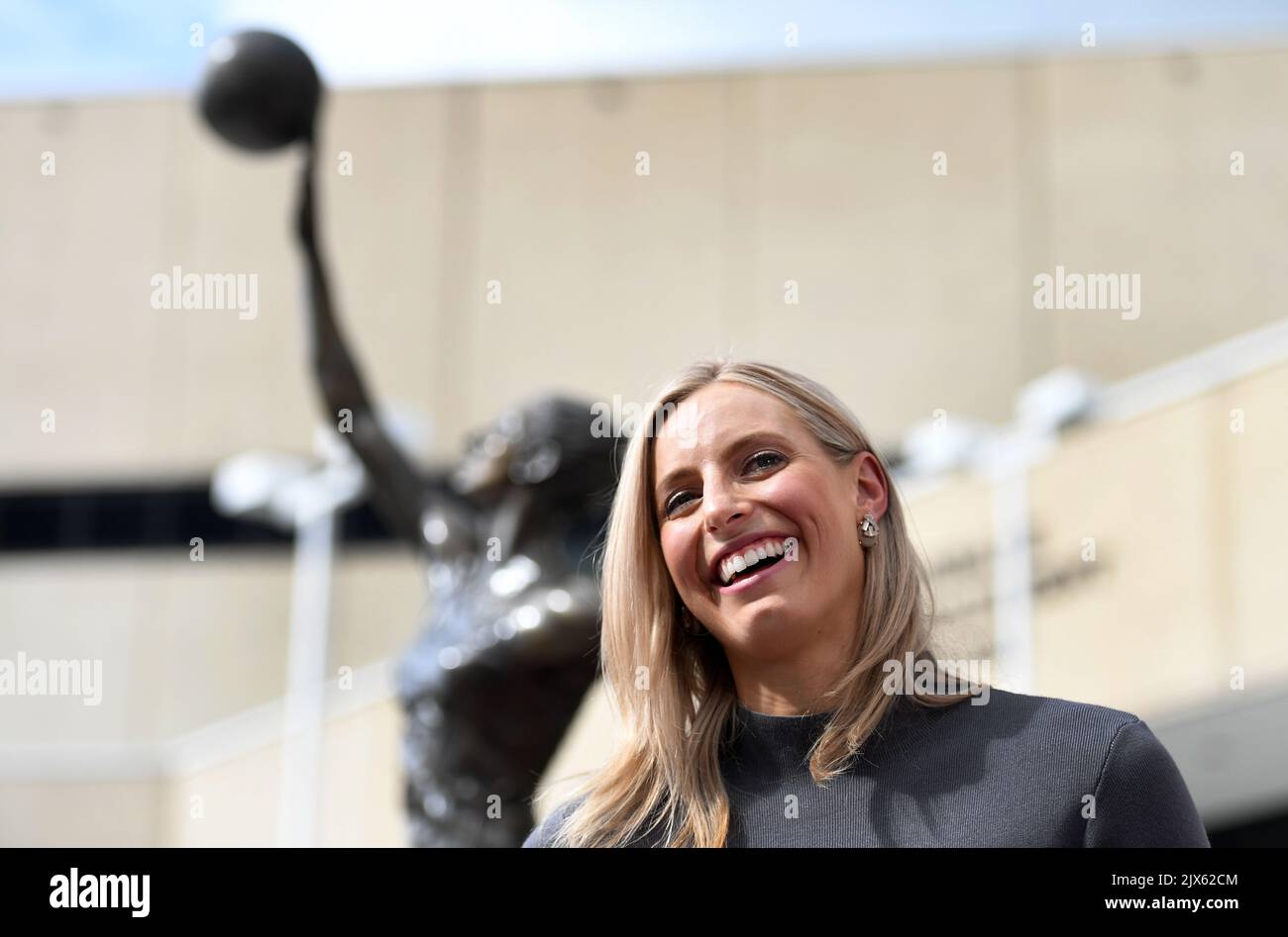 Former Australian and Firebirds Netball captain Laura Geitz smiles ...