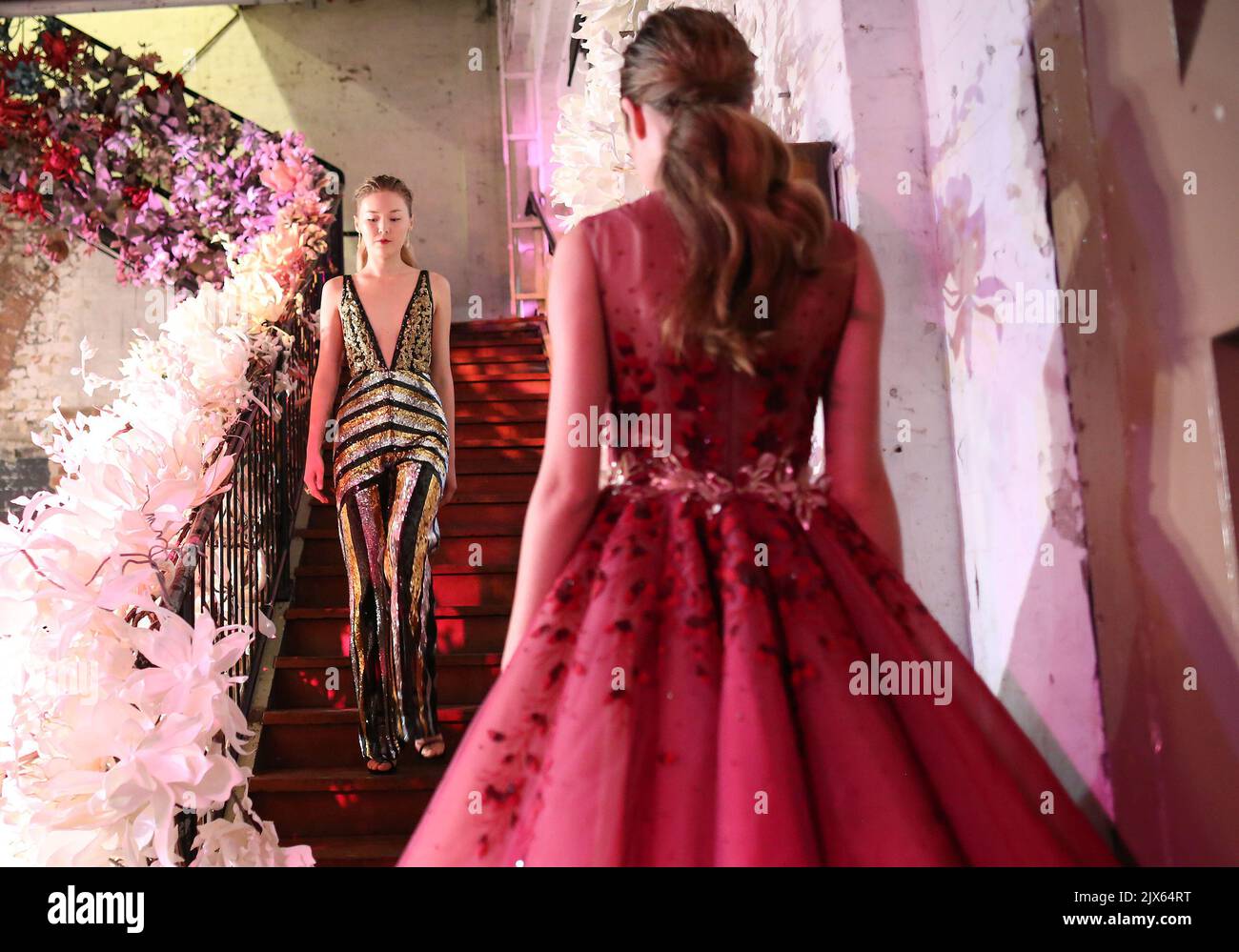 Models wears a creations by designer Steven Khalil during Mercedes-Benz ...