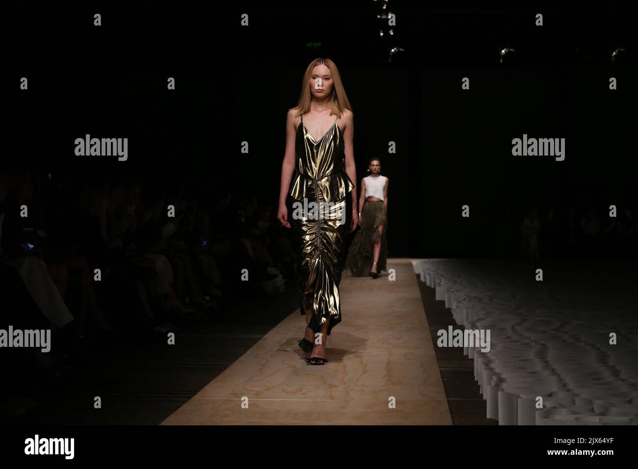 A model wears a creation from Sass & Bide during Mercedes-Benz Fashion ...