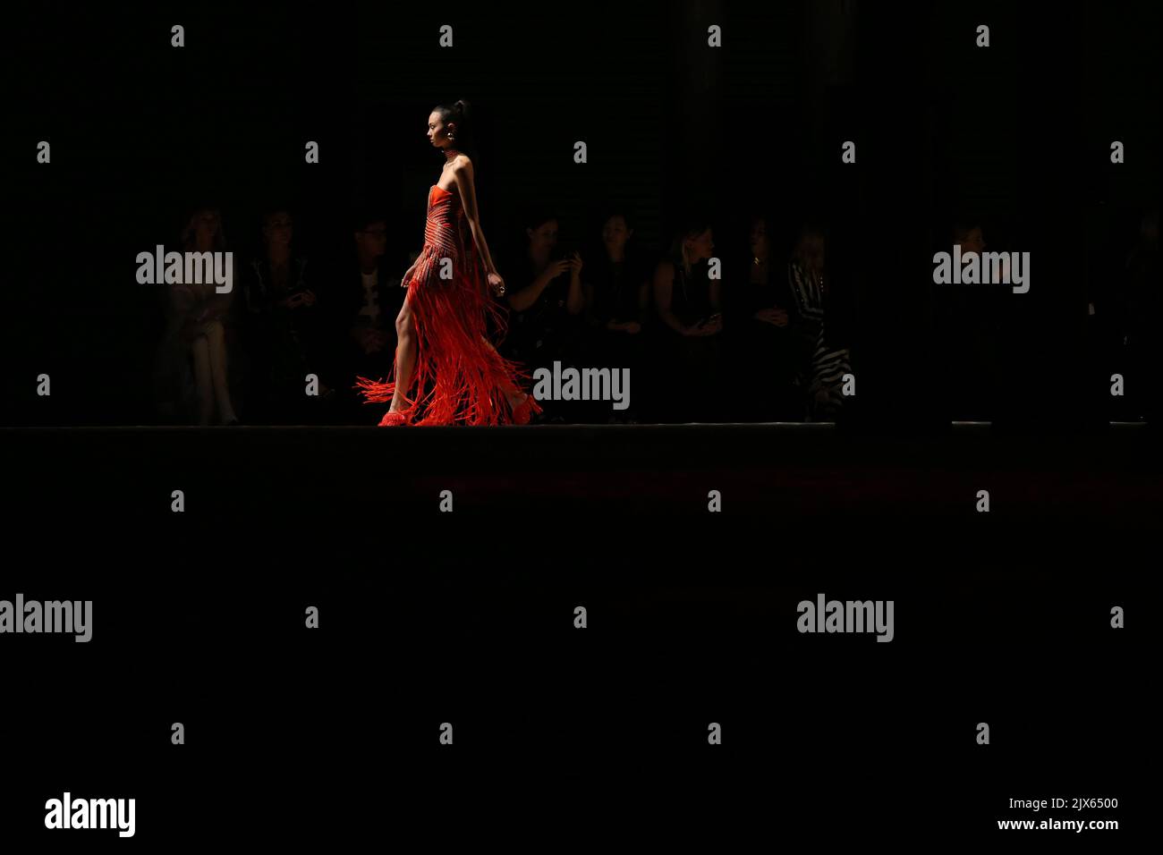 A model wears a creation from Sass & Bide during Mercedes-Benz Fashion ...