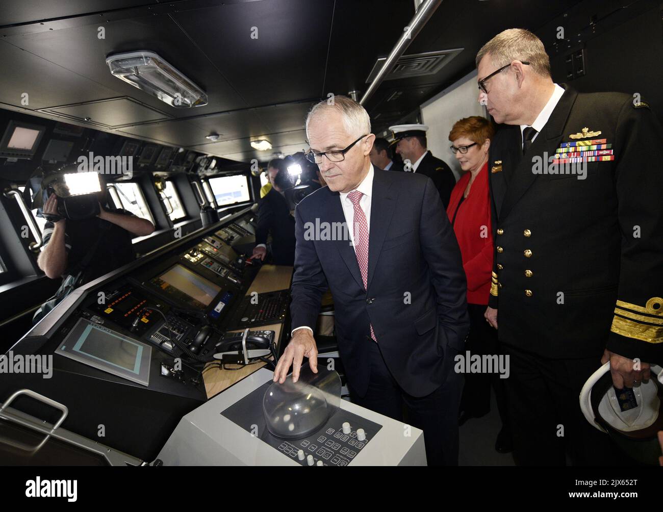 Prime Minister Malcolm Turnbull and Minister for Defence Marise Payne ...