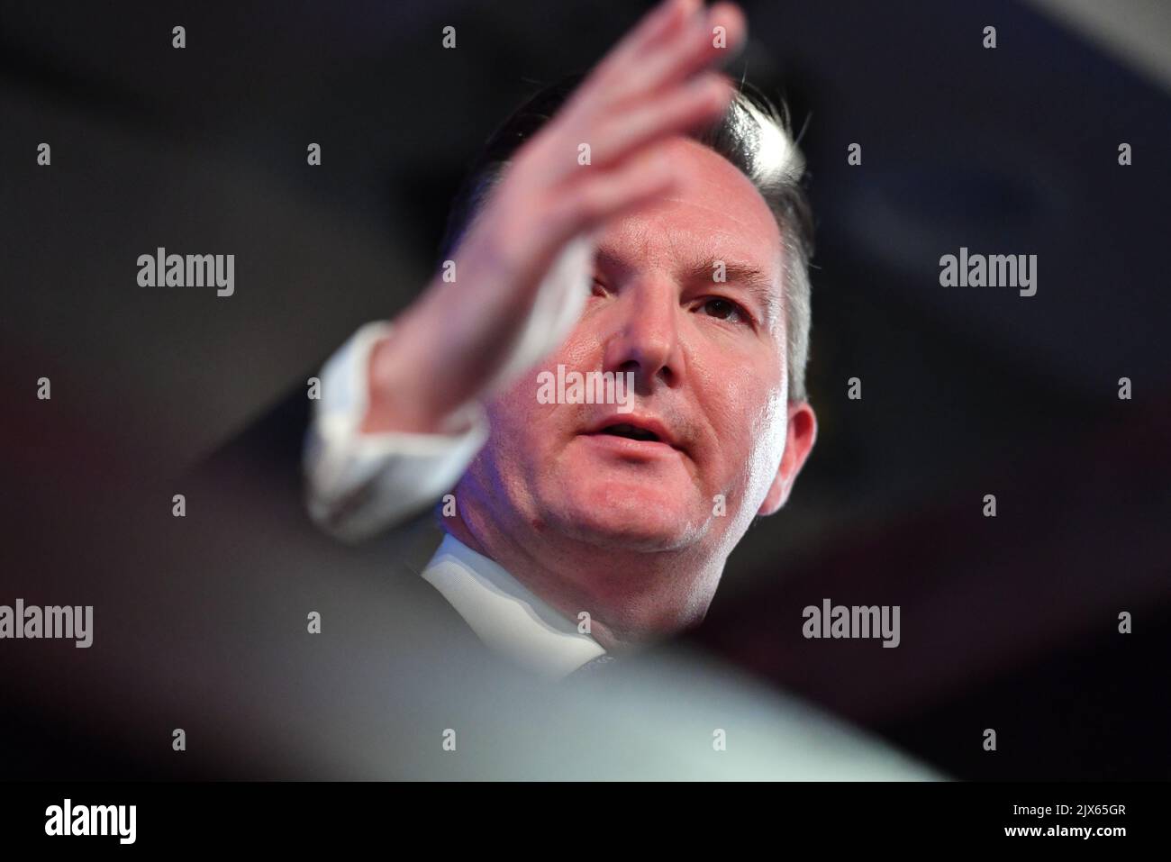 Shadow Treasurer Chris Bowen at the National Press Club in Canberra ...
