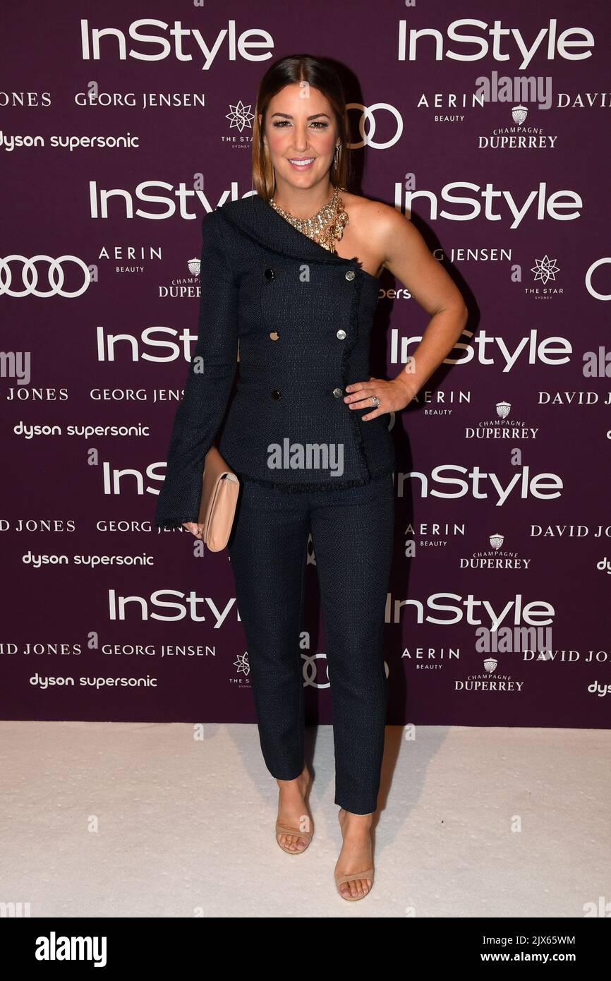 Jules Sebastian poses for a photograph as she arrives for the InStyle ...