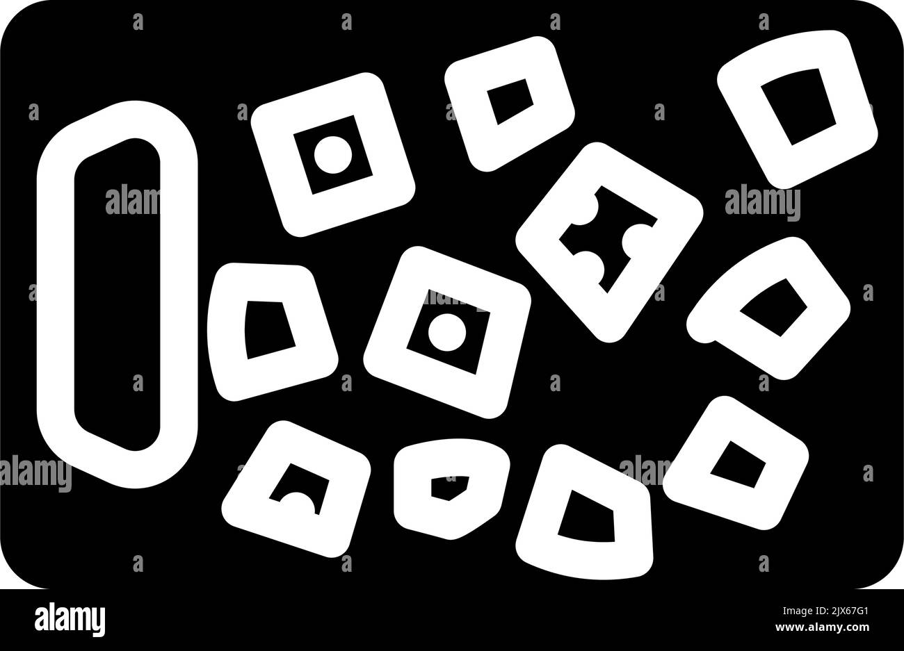 cube cut eggplant glyph icon vector illustration Stock Vector Image ...