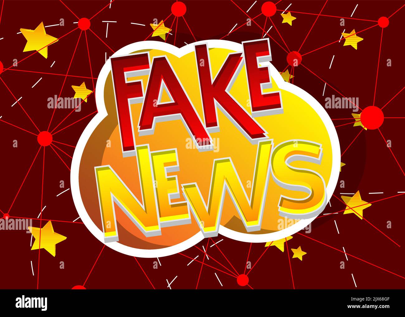 Fake News. Word written with Children's font in cartoon style Stock ...