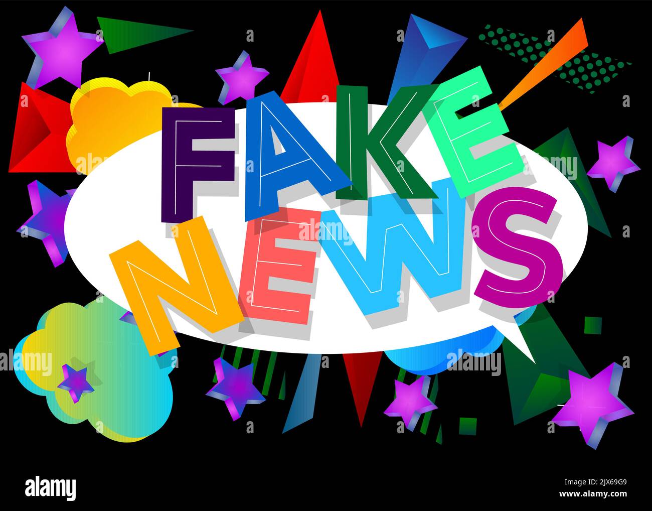 Fake News. Word written with Children's font in cartoon style Stock ...