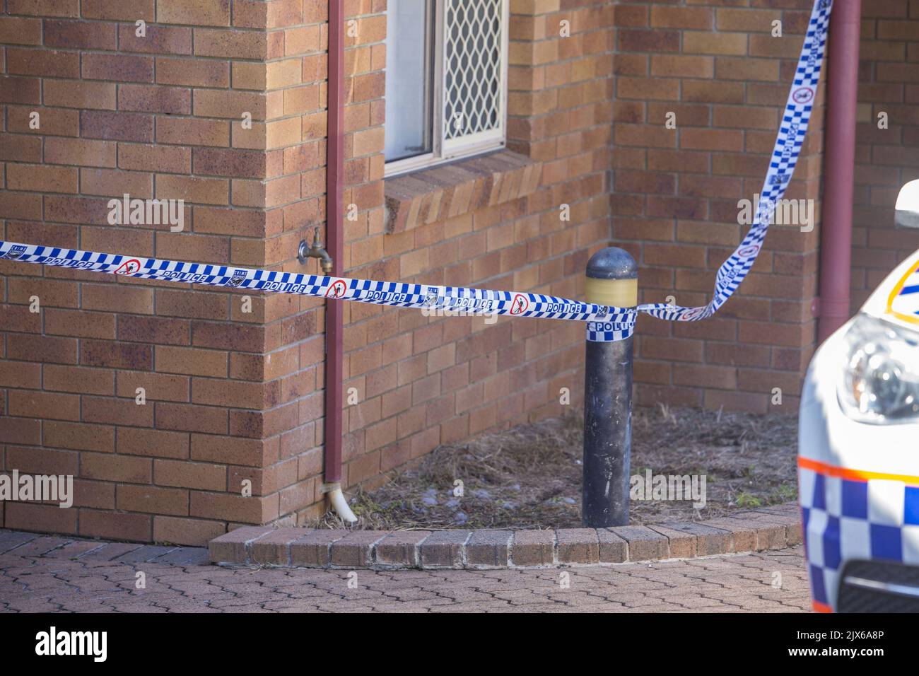 A police crime scene in Northgate, north of Brisbane where a two-year ...