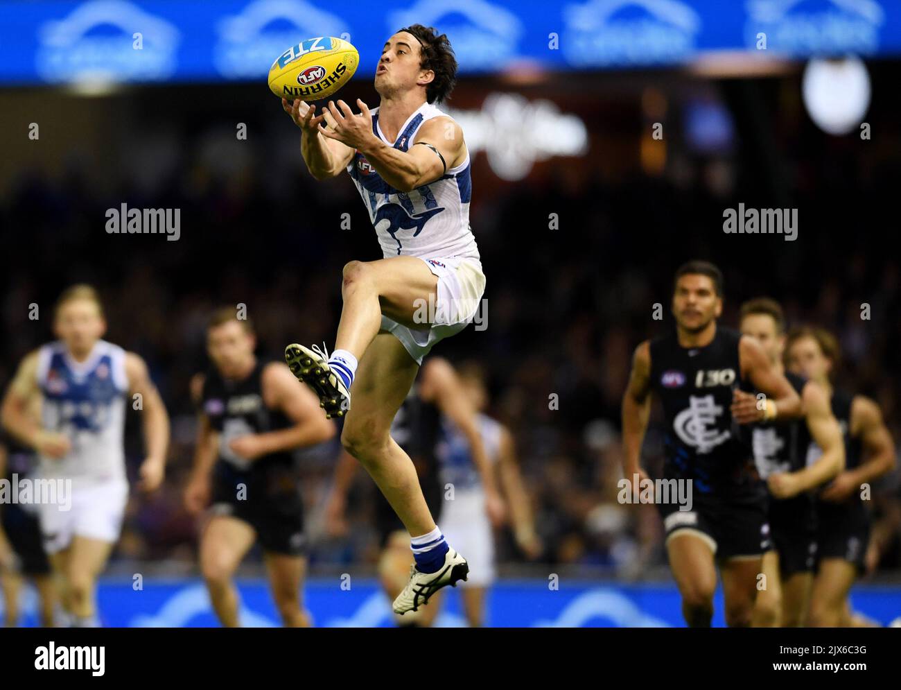 Taylor Garner of the Kangaroos during the Round 10 AFL match between ...