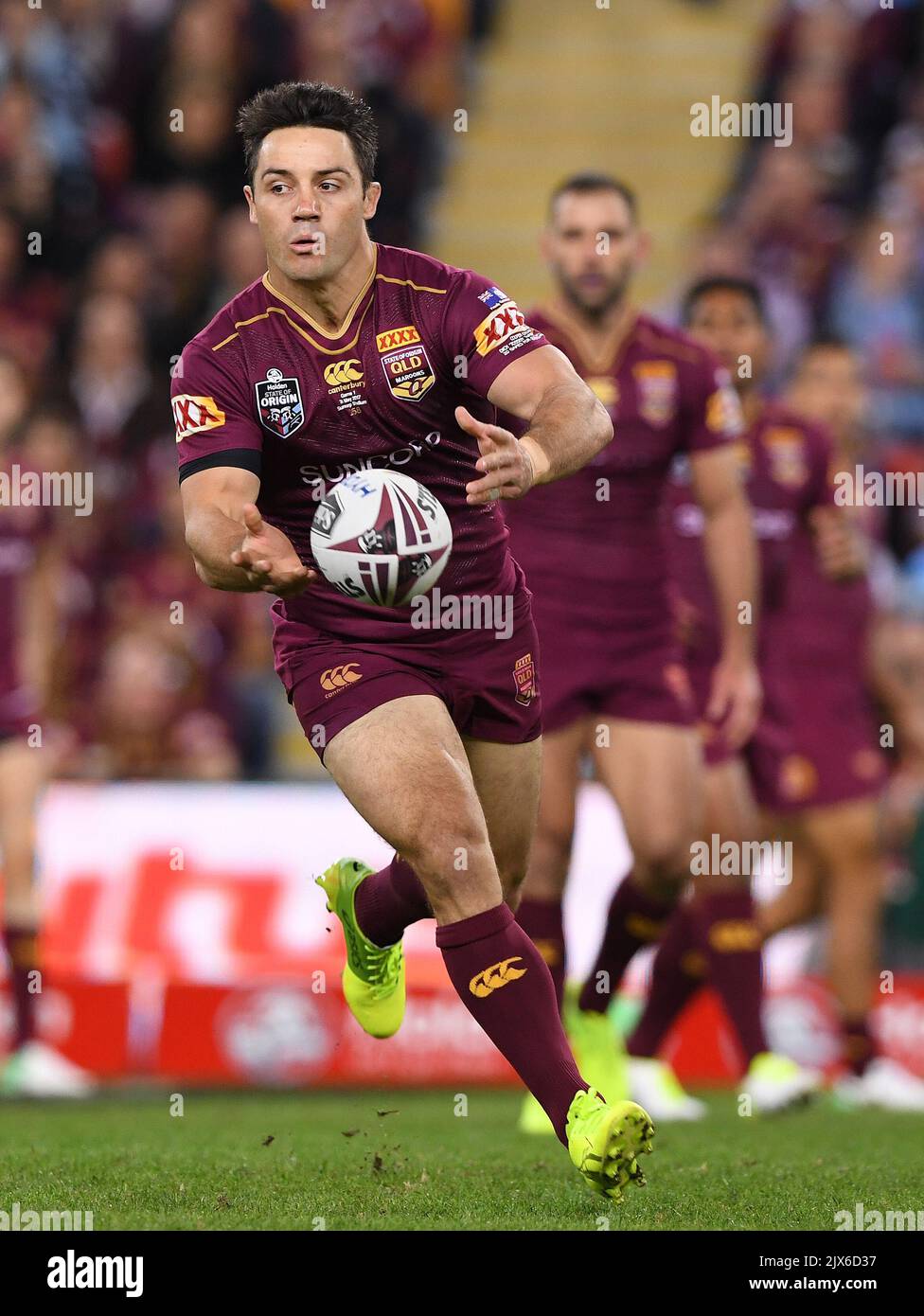 Cooper Cronk of the Queensland Maroons during Game 1 of the State of ...
