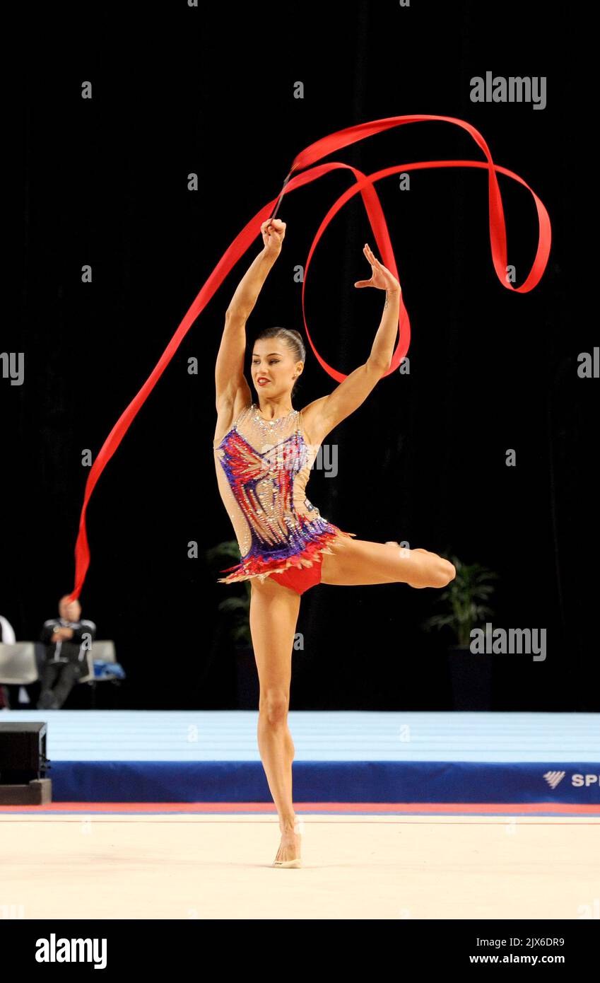 Danielle Prince from NSW during her Rhythmic routine, at the 2017 ...