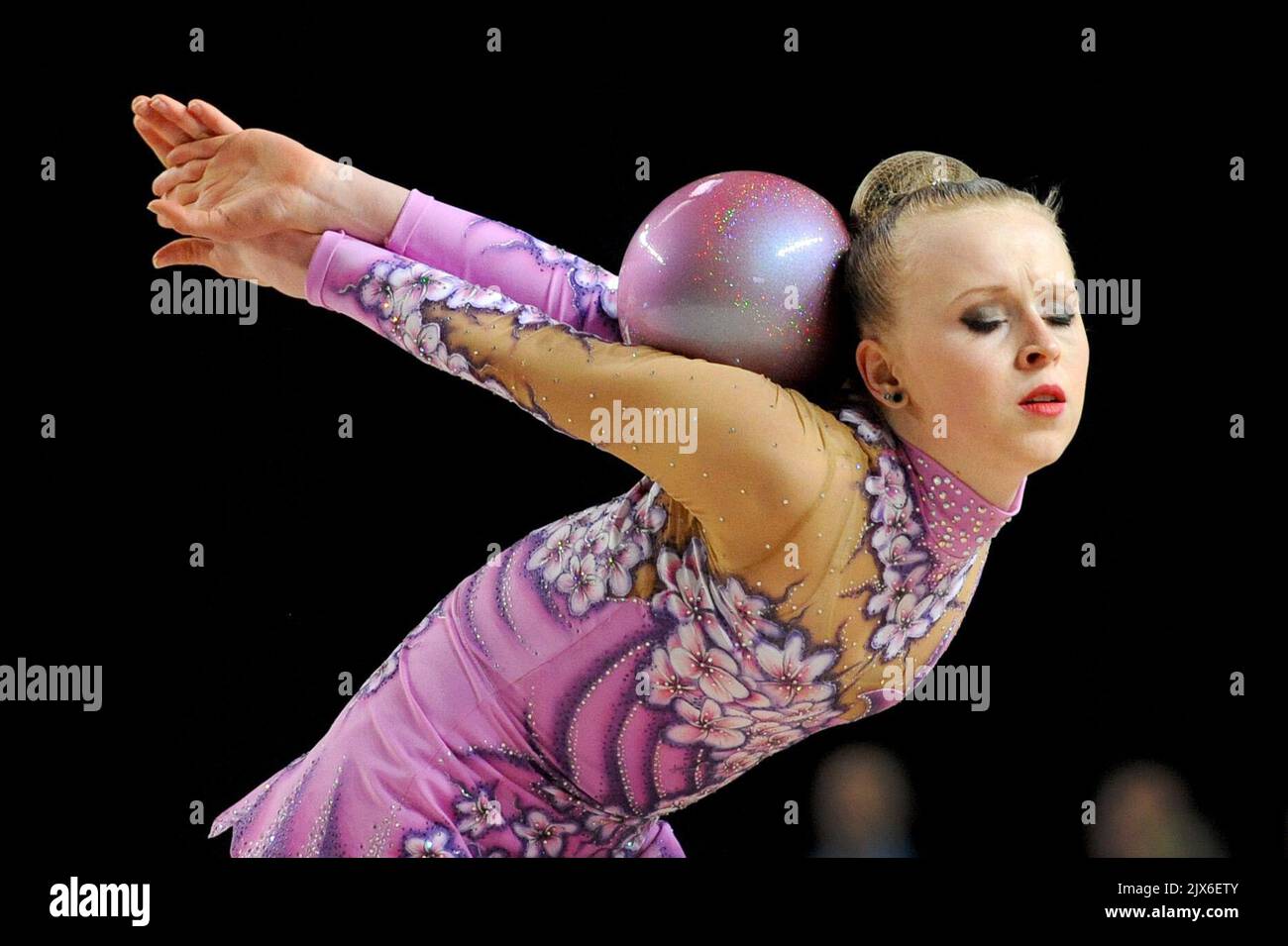 Emily Barrow of Victoria during her Rhythmic routine, at the 2017 ...
