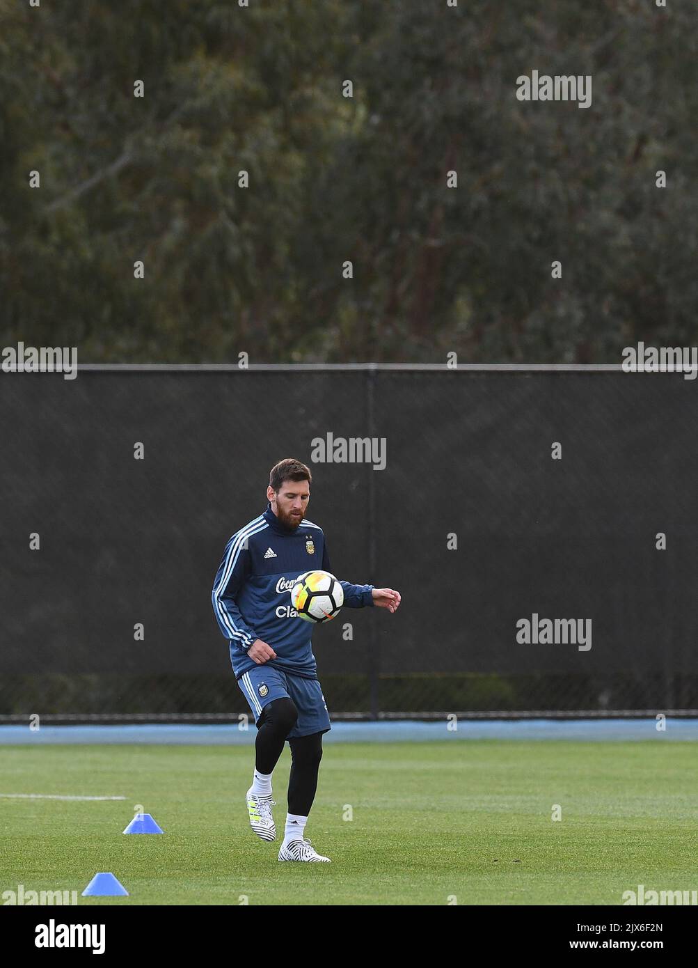 Lionel Messi trains at La Trobe University Bundoora campus in Melbourne ...