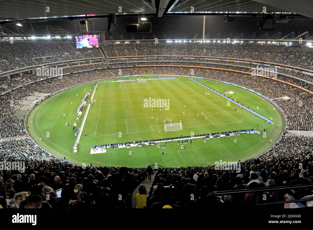 A full stadium, during an international friendly between Argentina and ...