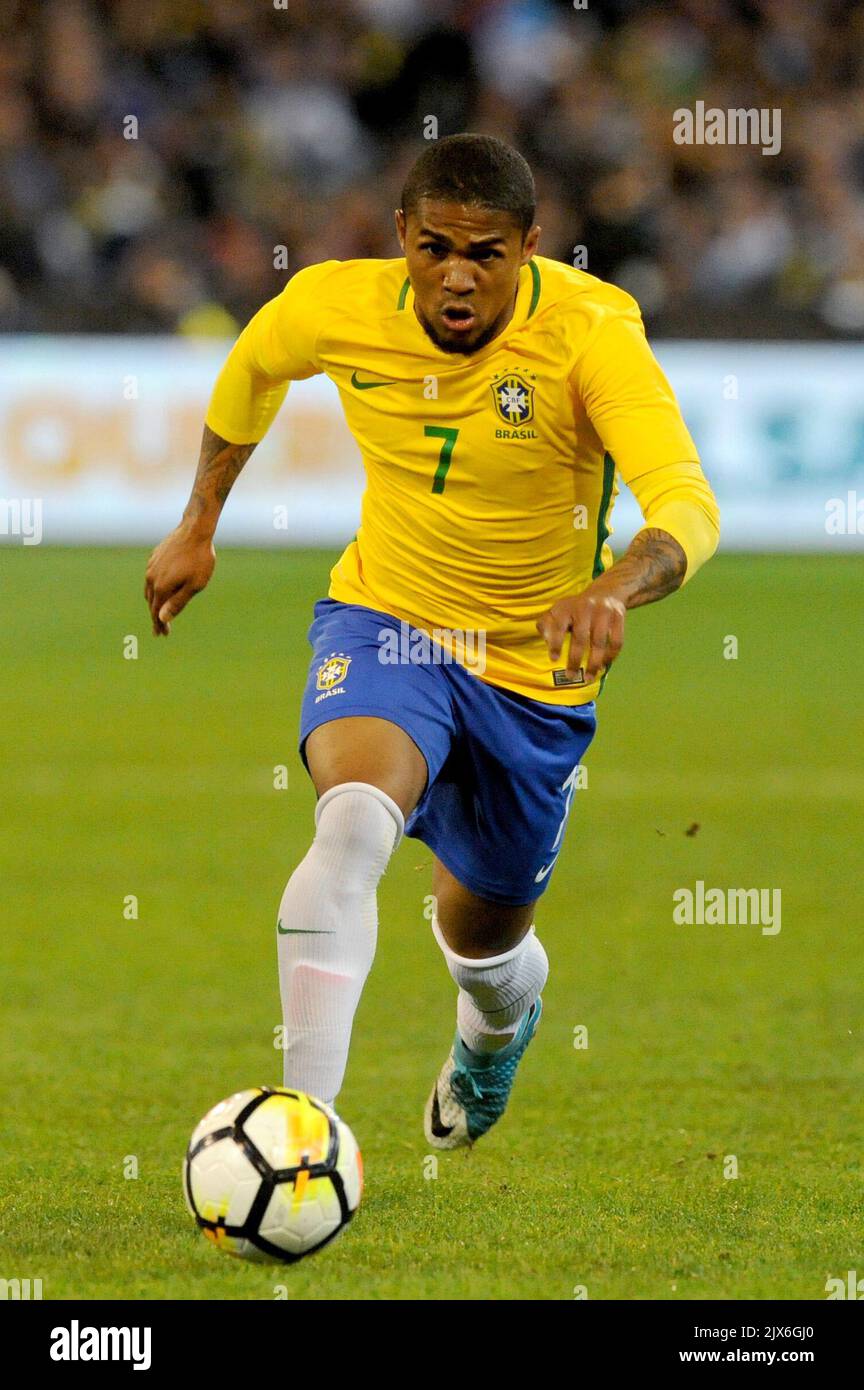 Douglas Souza of Brazil runs with the ball, during an international ...