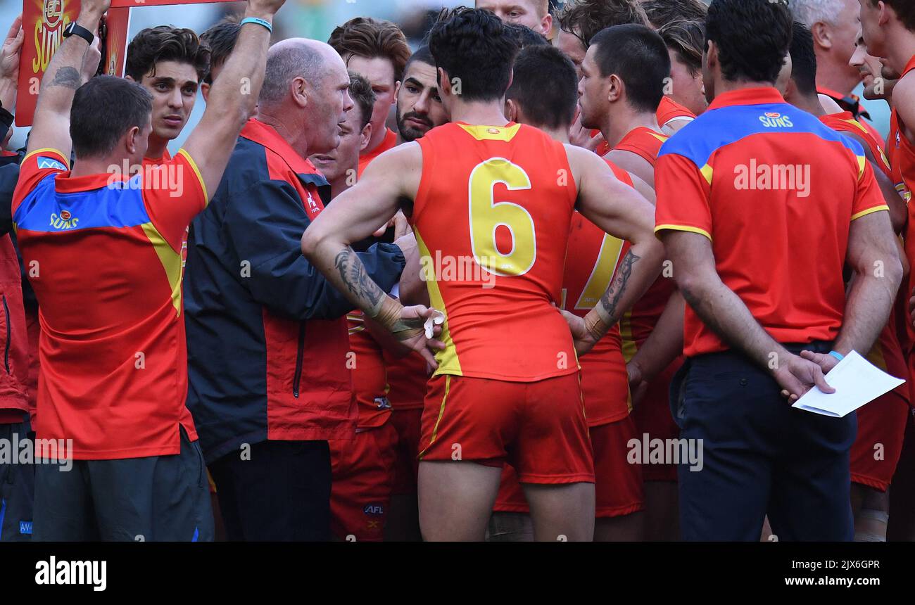 Coach of the Suns Rodney Eade is seen during the Round 12 AFL match ...