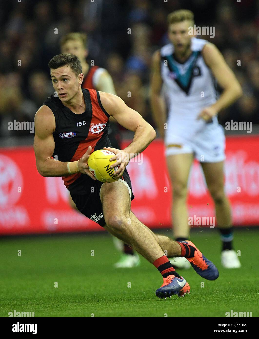Conor McKenna of the Bombers is seen in action during the Round 12 AFL ...