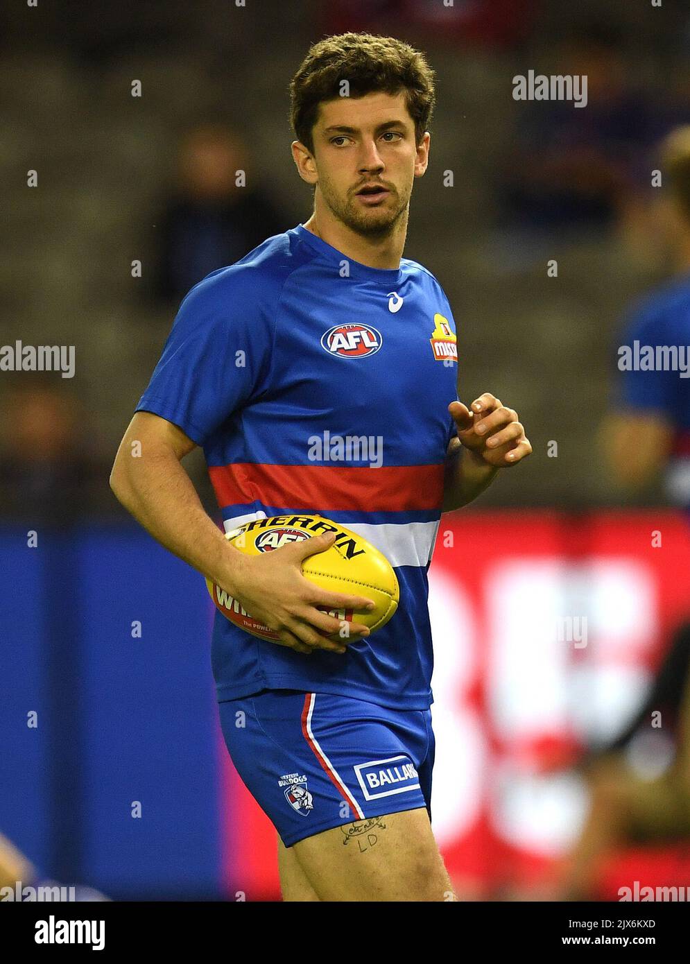 Tom Liberatore of the Bulldogs is seen before the Round 13 AFL match ...