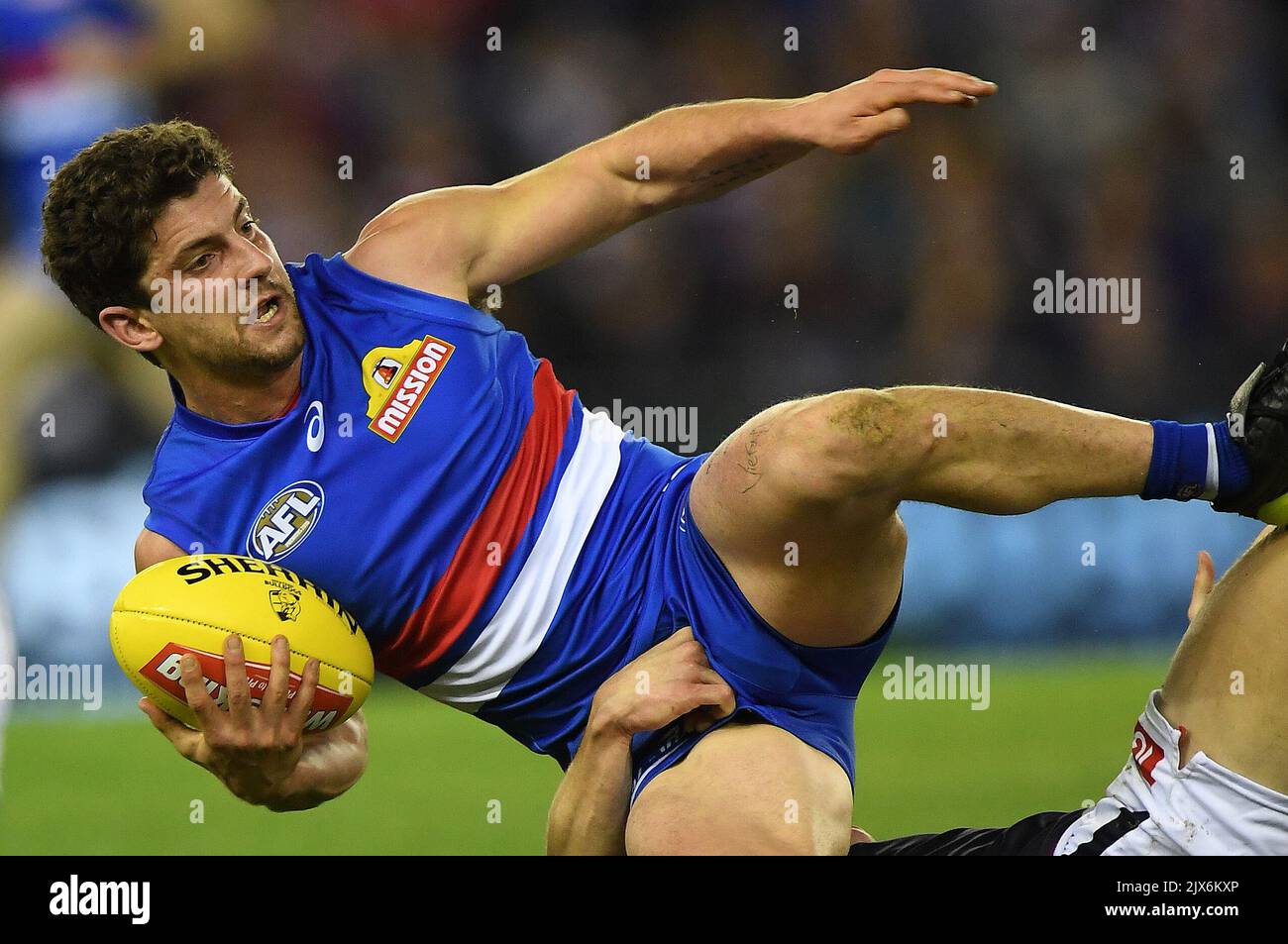 Tom Liberatore of the Bulldogs is seen in action during the Round 13 ...