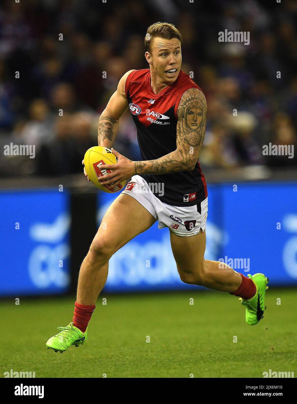 James Harmes of the Demons is seen in action during the Round 13 AFL ...