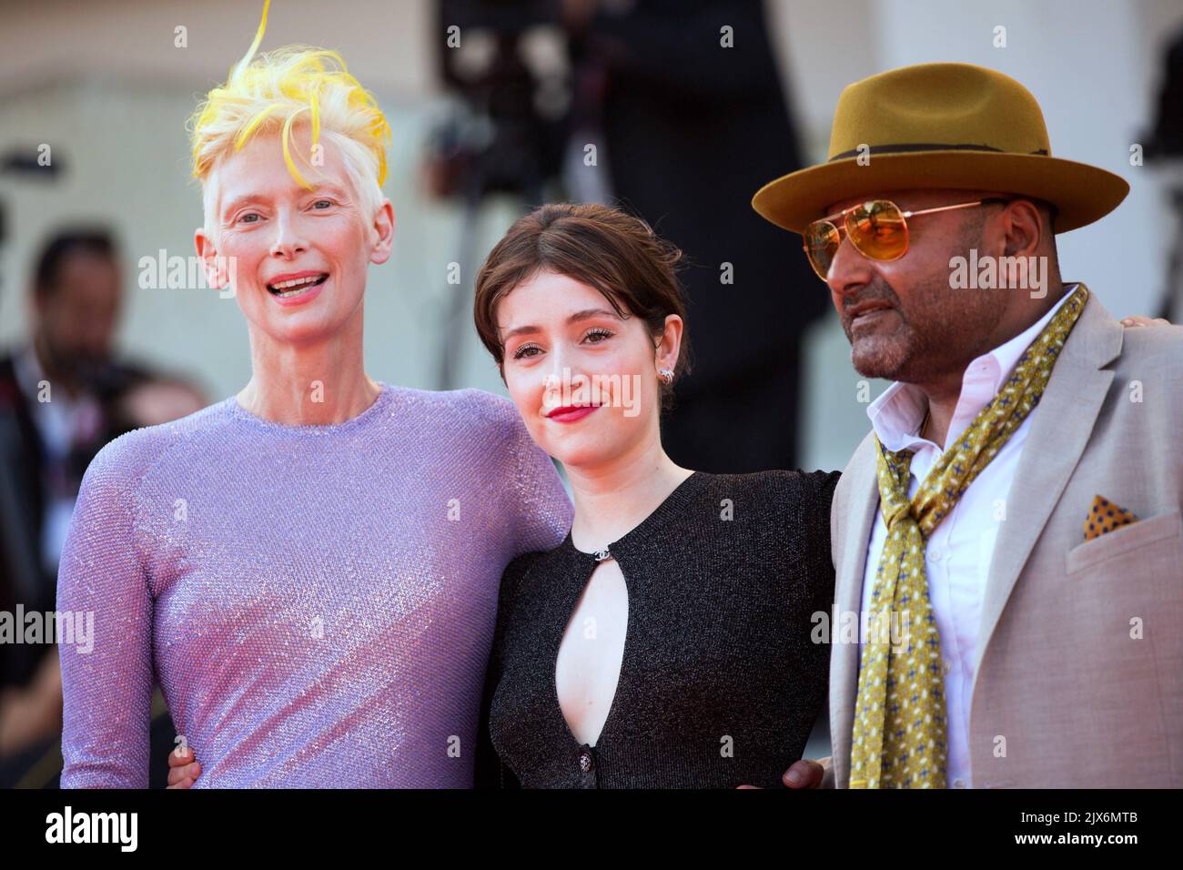 Venice, Italy. 06th Sep, 2022. VENICE, ITALY. September 6, 2022: Tilda Swinton, Carly-Sophia ...