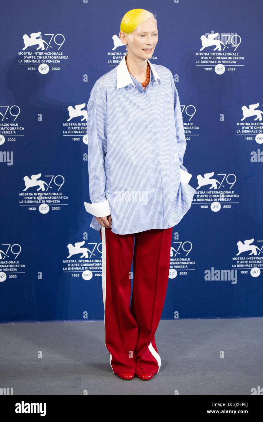 Lido Di Venezia, Italy. 06th Sep, 2022. Tilda Swinton attends the ...