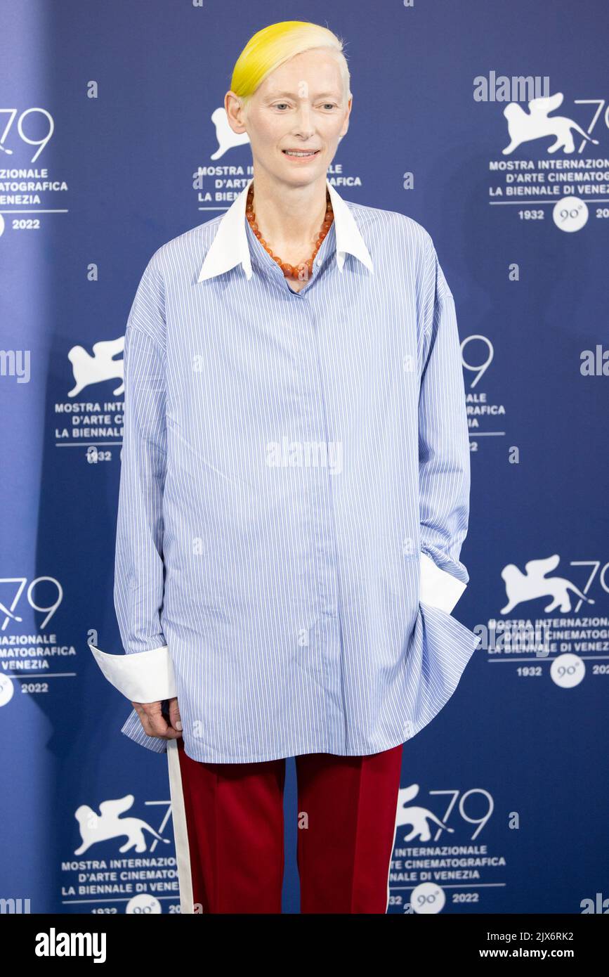 Lido Di Venezia, Italy. 06th Sep, 2022. Tilda Swinton attends the ...