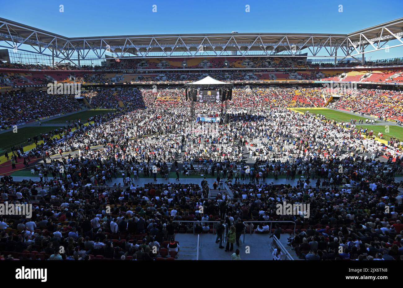 A large crowd fills up Suncorp Stadium in Brisbane, Sunday, July 2 ...