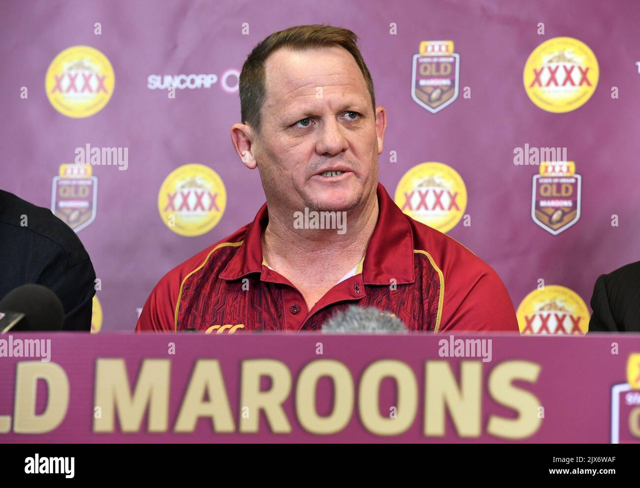 Queensland Maroons coach Kevin Walters looks on during the Queensland ...