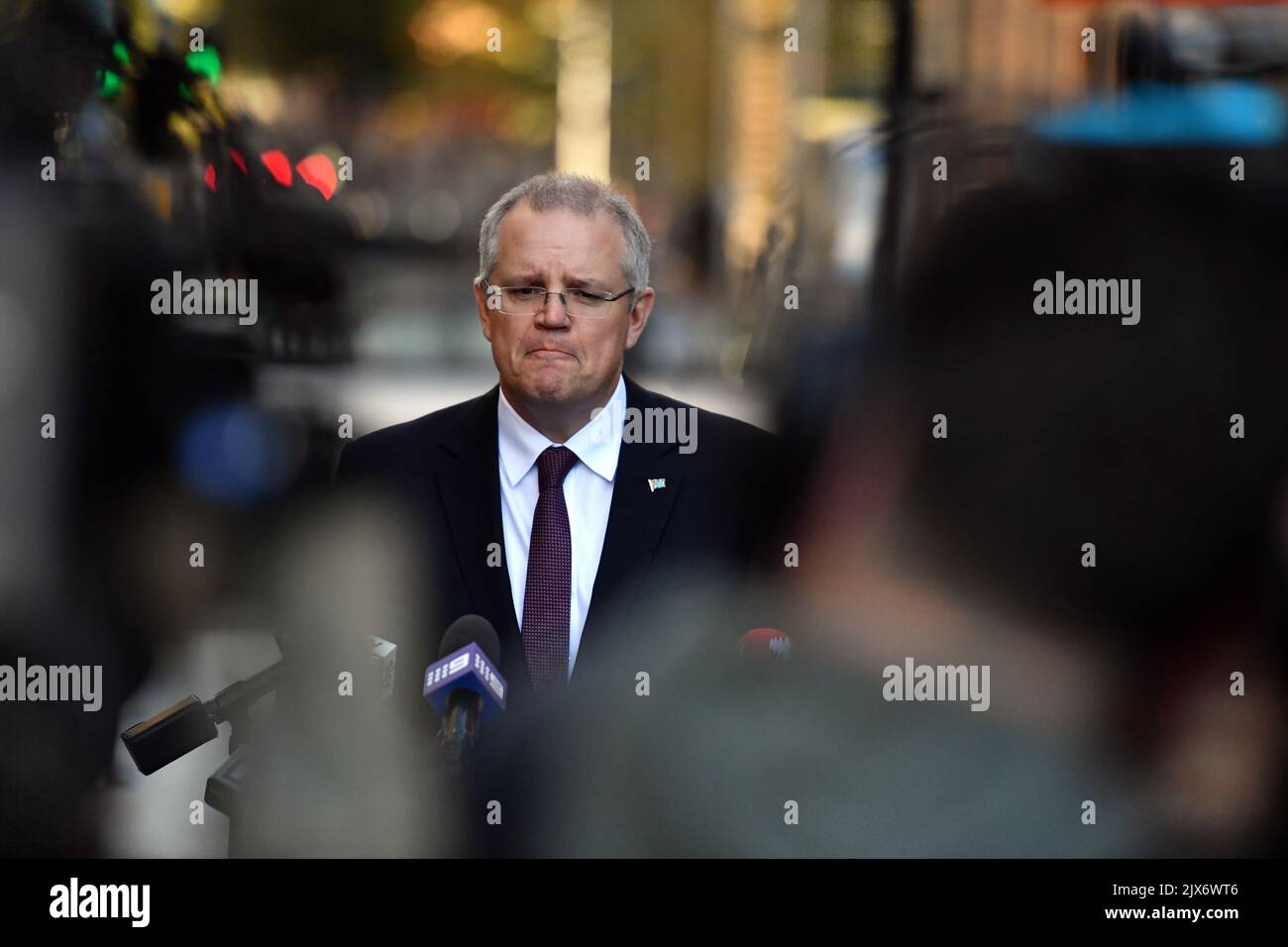 Treasurer Scott Morrison at a press conference in Sydney, Wednesday ...