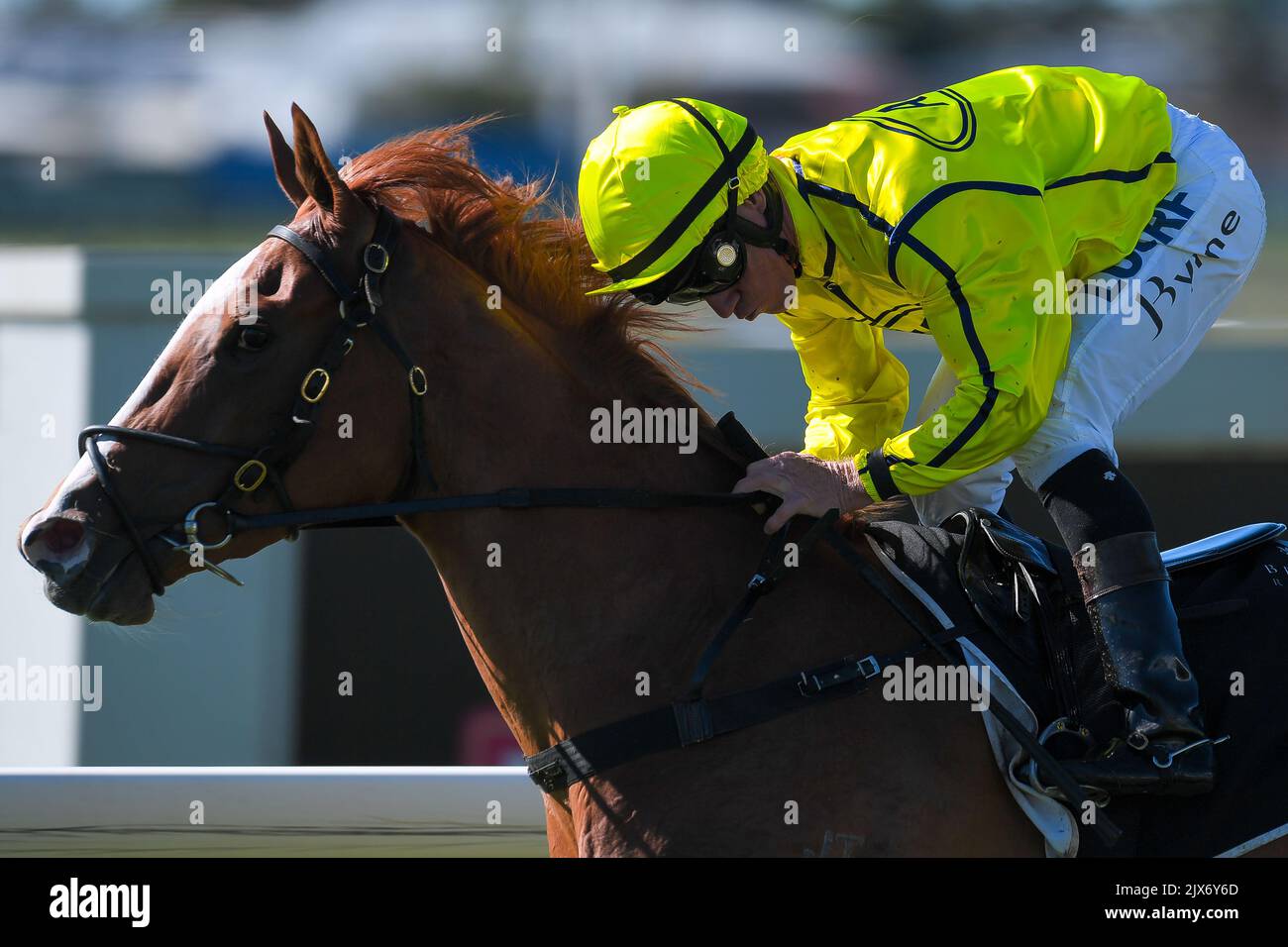 Jockey Jim Byrne rides She's Our Star to win race 3, The Caltex - Eagle ...