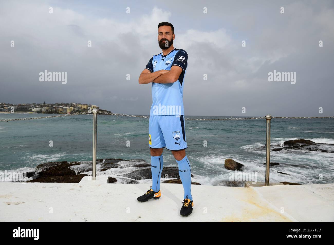 Sydney FC A-League player Alex Brosque poses for a photograph in the ...